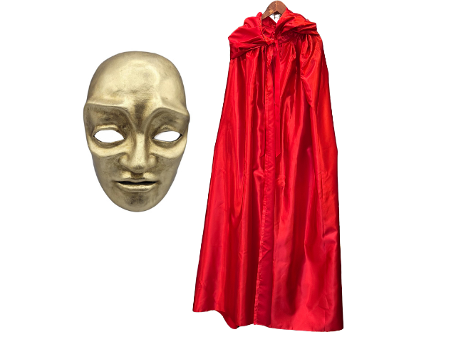 Set of eyes wide shut The priest mask and red cape - Halloween outfit ...